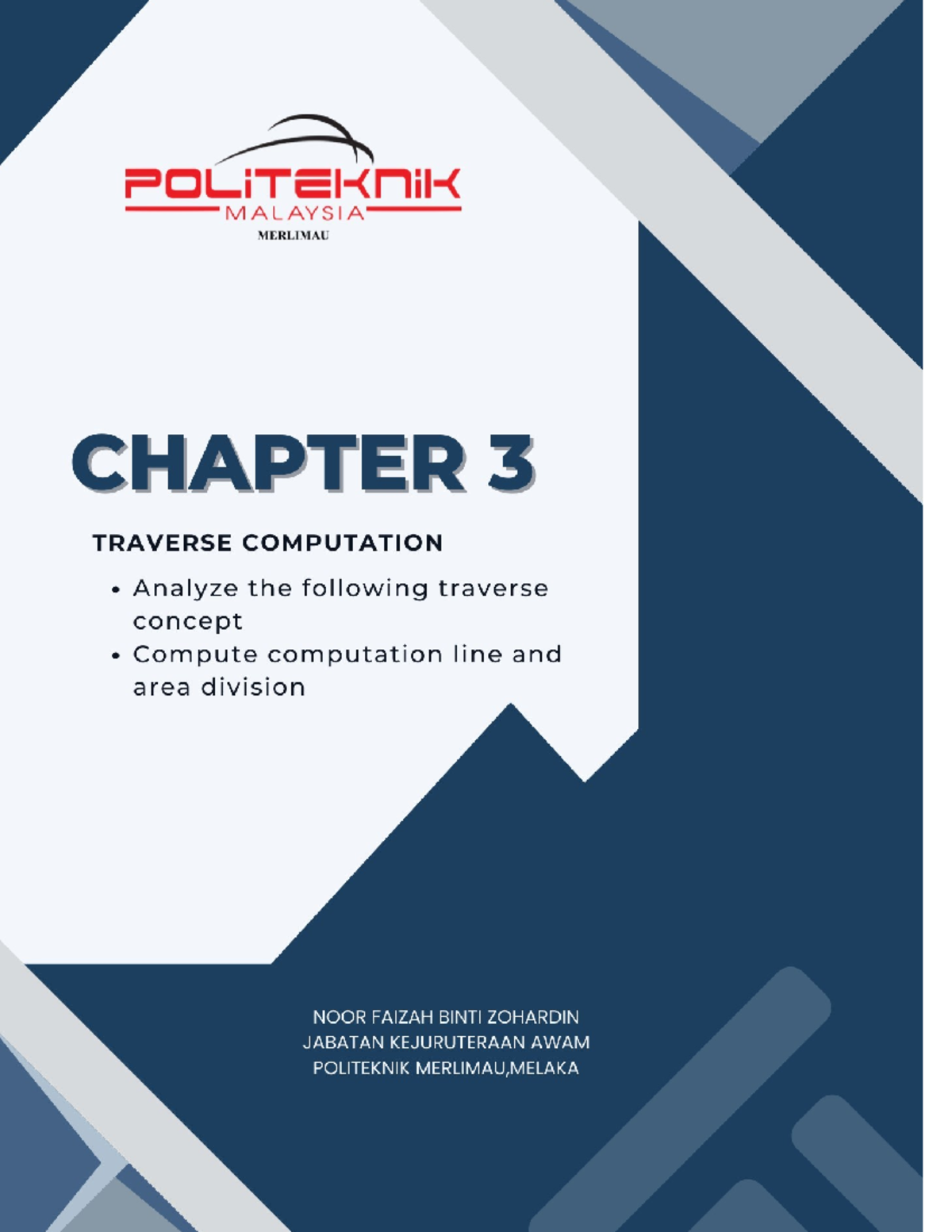 CHAPTER 3: TRAVERSE METHODS AND CALCULATIONS - Studocu