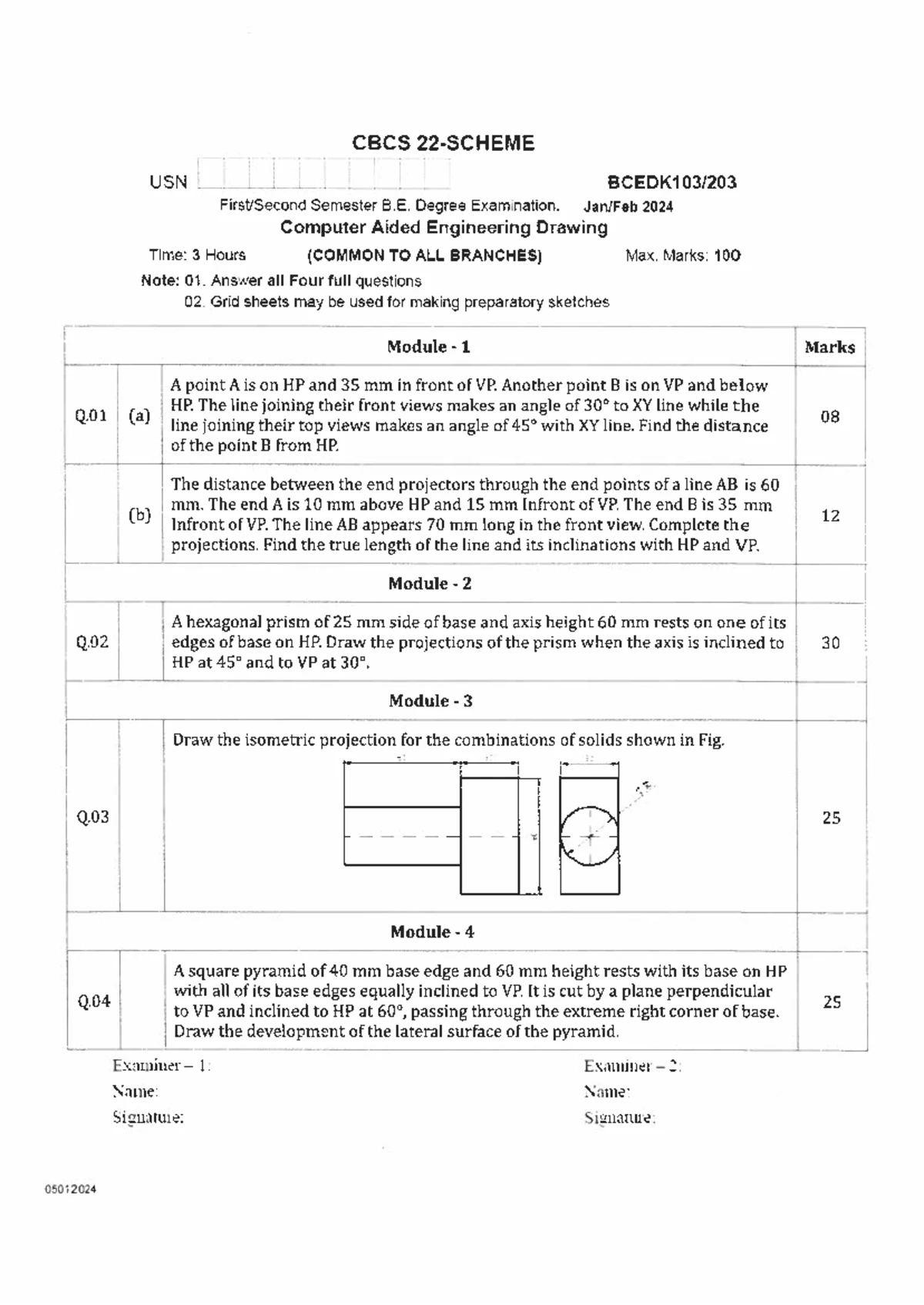 CAED - Computer Aided Engineering Lab Manual: Projection Techniques - Studocu
