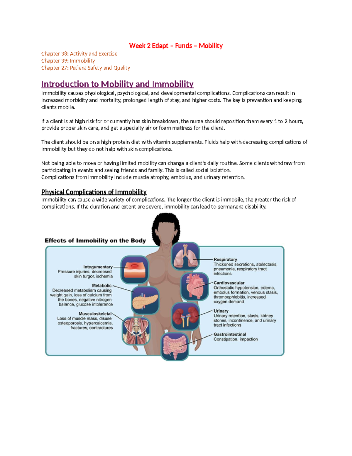 Funds Week 2 Edapt: Mobility and Immobility Overview - Studocu