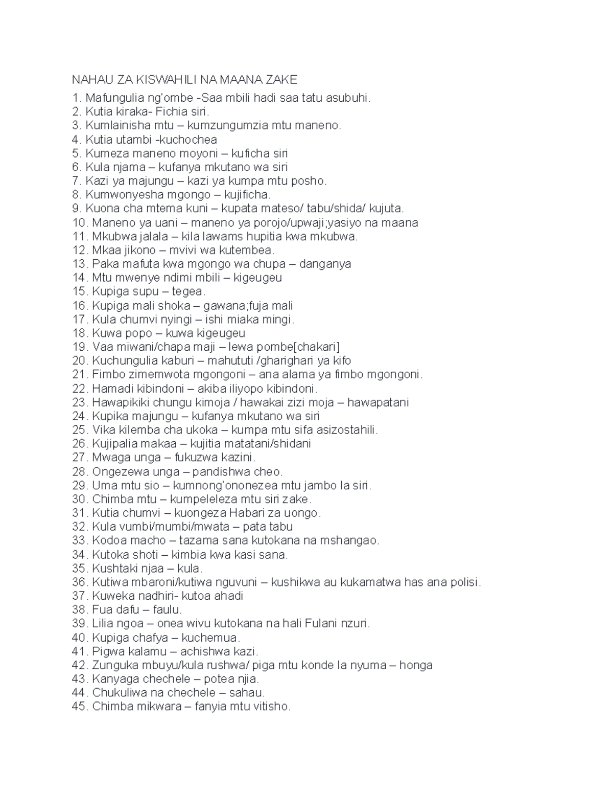 646449940-Nahau - Maneno na Maana Katika Kiswahili - Studocu
