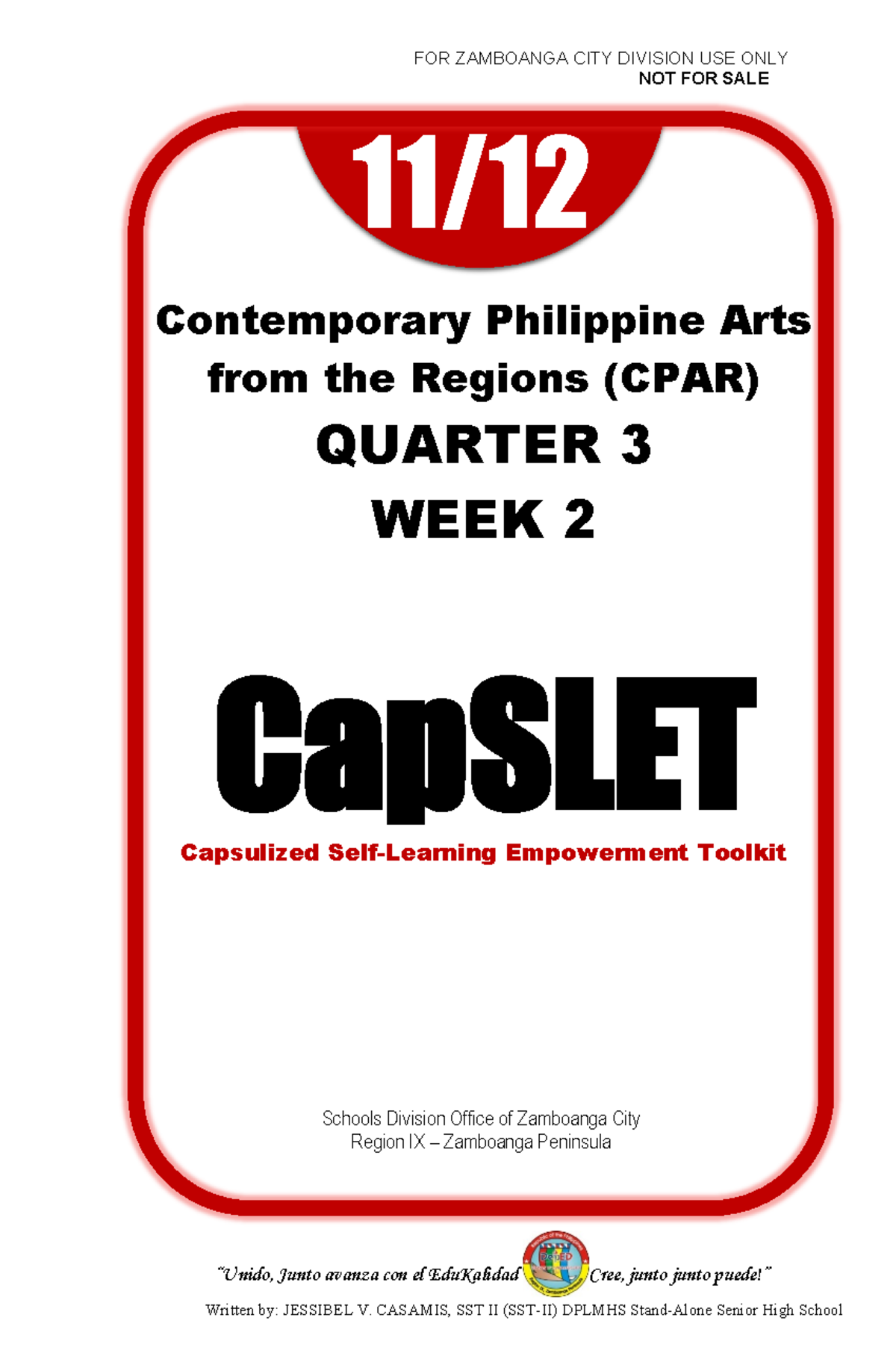 CPAR Q3 W2: Exploring Art Forms in the Philippines - Studocu