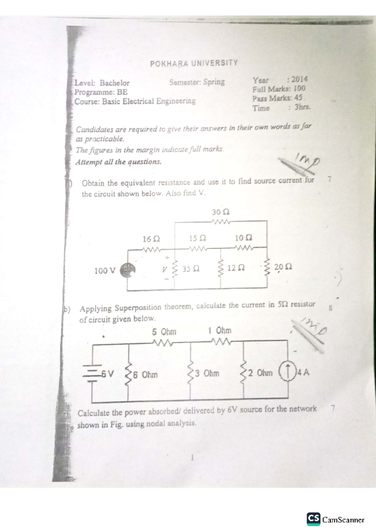 Basic Electrical Engineering (BE) Final Exam Notes - POKHARA UNIVERSITY ...