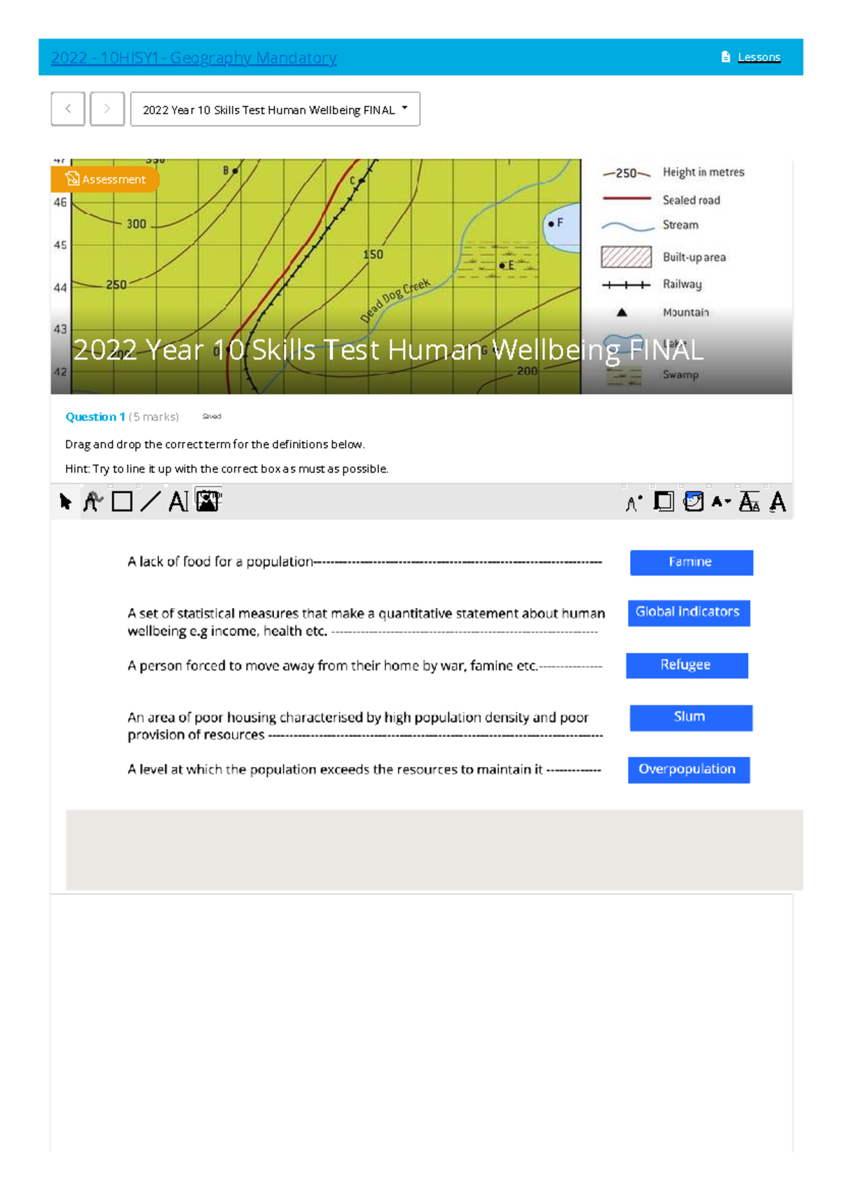 2022 Year 10 Geography Skills Test: Human Wellbeing Final Assessment ...