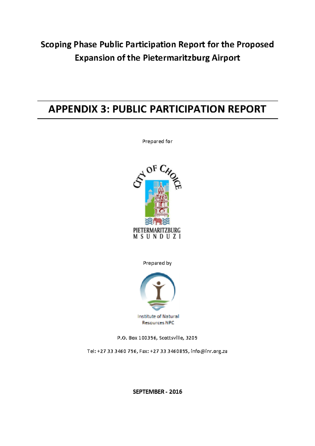 PMB-Airport- Final-ESR-Appendix-3 PPP-Report 23-Sep-2016-1 - Scoping ...
