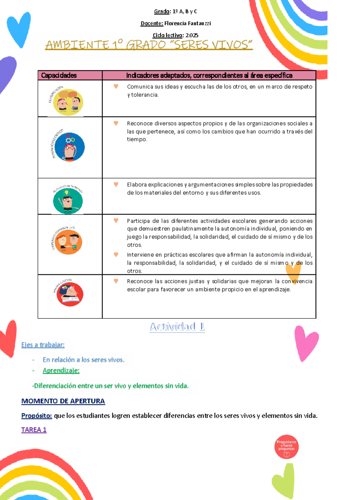 Secuencia Didáctica: Seres Vivos y Elementos Sin Vida - Grado 1º A, B y ...