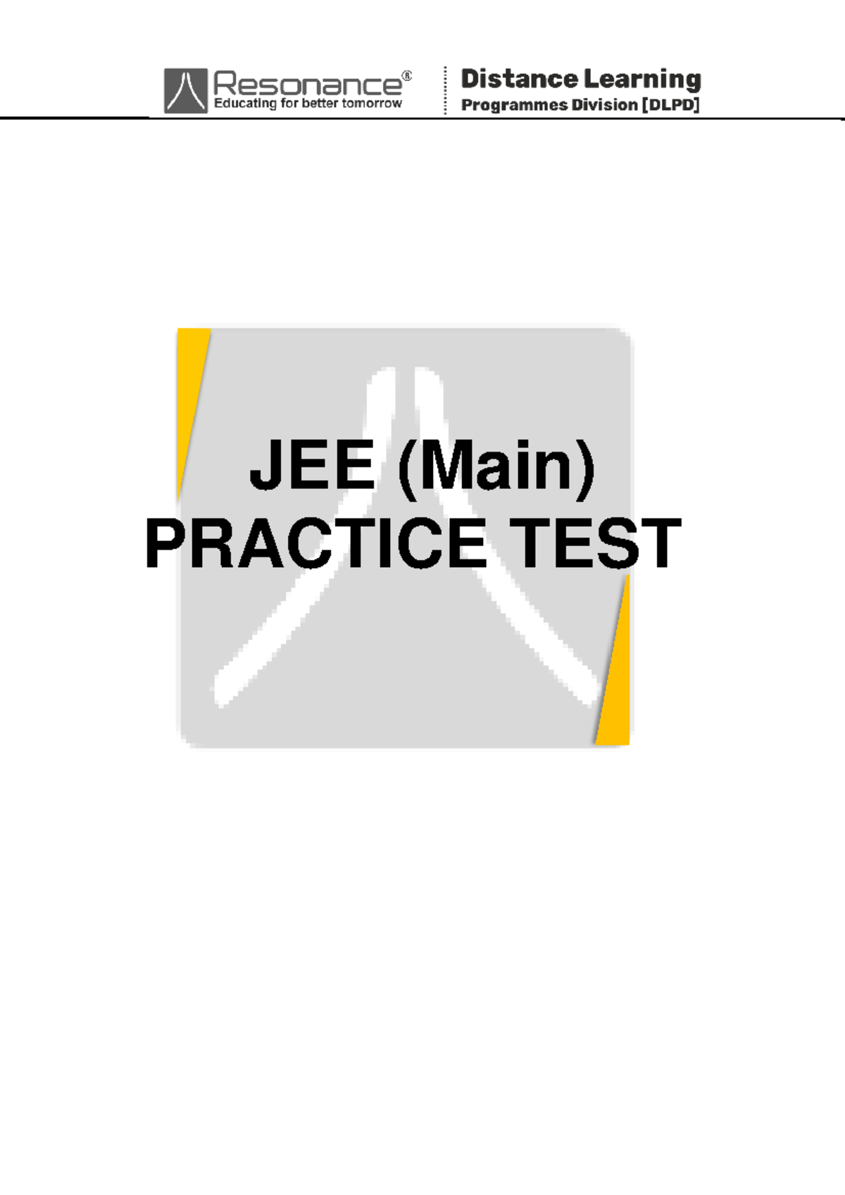 Full syllabus Test Paper JEE-Main 2025 - JEE (Main) PRACTICE TEST ` Reg ...
