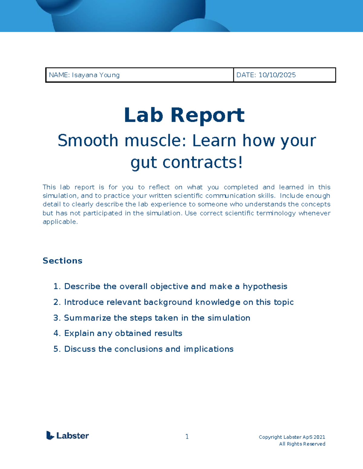 Lab Report: Smooth Muscle Function in Gut Contraction (BIO101) - Studocu