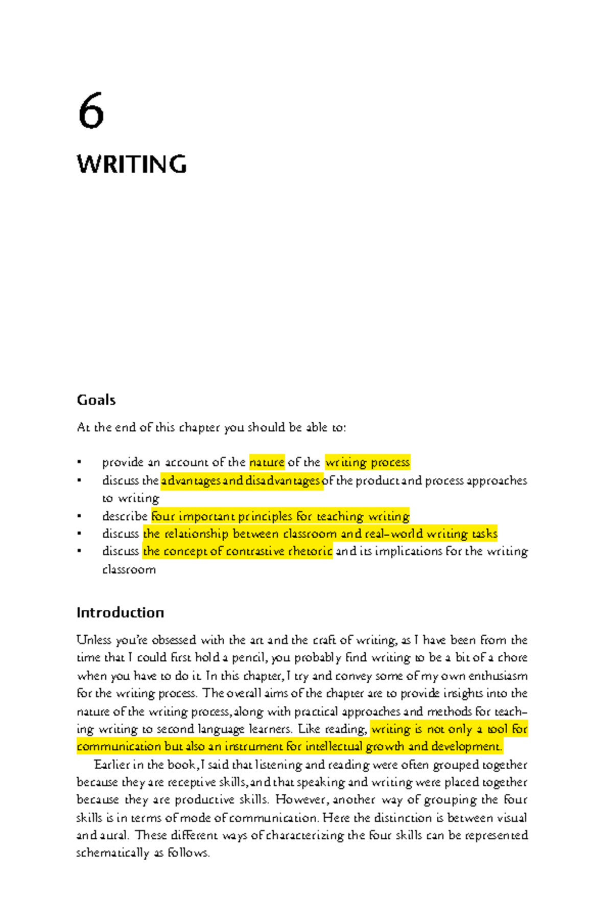 Chapter 6 Writing - Nunan (2015 ) - Goals At the end of this chapter ...