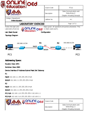 Week006-Lab4 - Lab exercise 004 - Course Code IT Description Data ...