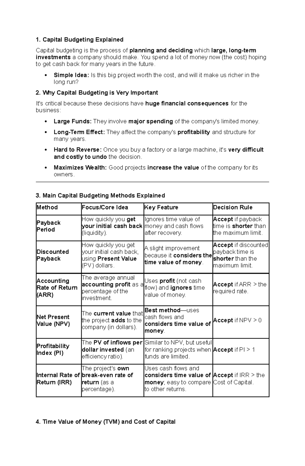 Capital Budgeting Overview: Key Methods & Importance - Studocu