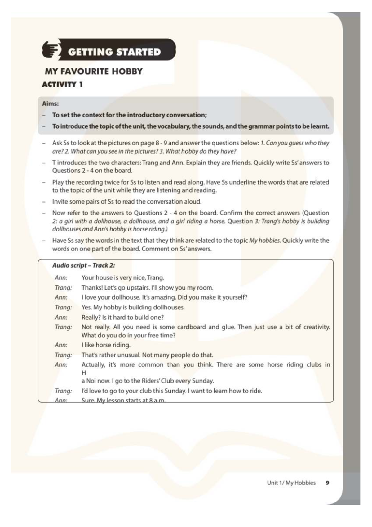 U1-L1-My Hobbies: Introductory Activities and Vocabulary - Studocu