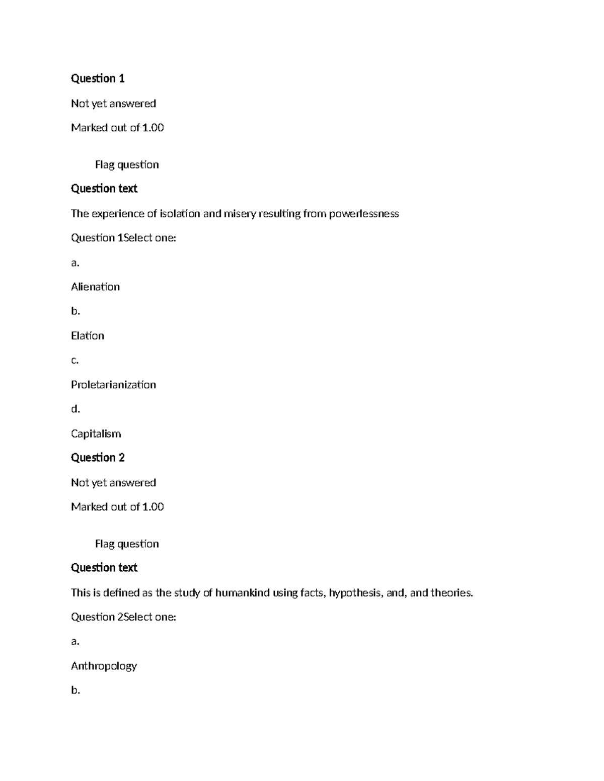 UCSP 101 - Sociology Quiz Questions and Answers - Studocu
