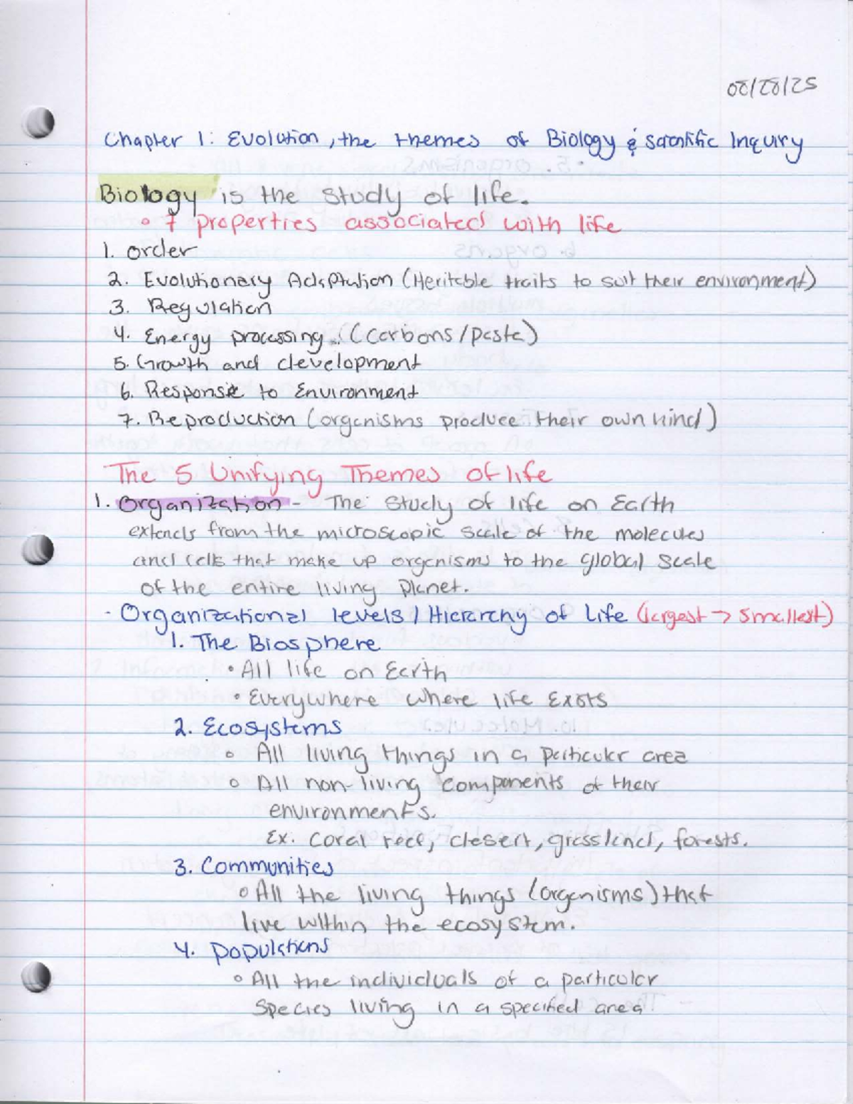Chapter 1: Evolution and Themes of Biology - Key Concepts (XYZ123 ...