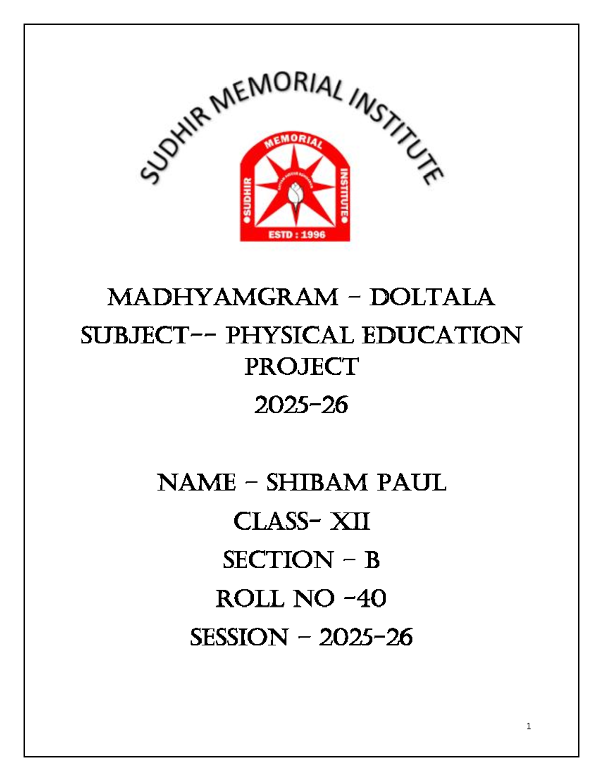 Physical Education Project: Fitness Tests Overview (PHY-101) - Studocu