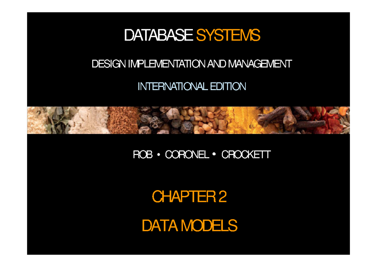 INF2603 Chapter 2: Data Models in Database Systems Design - Studocu