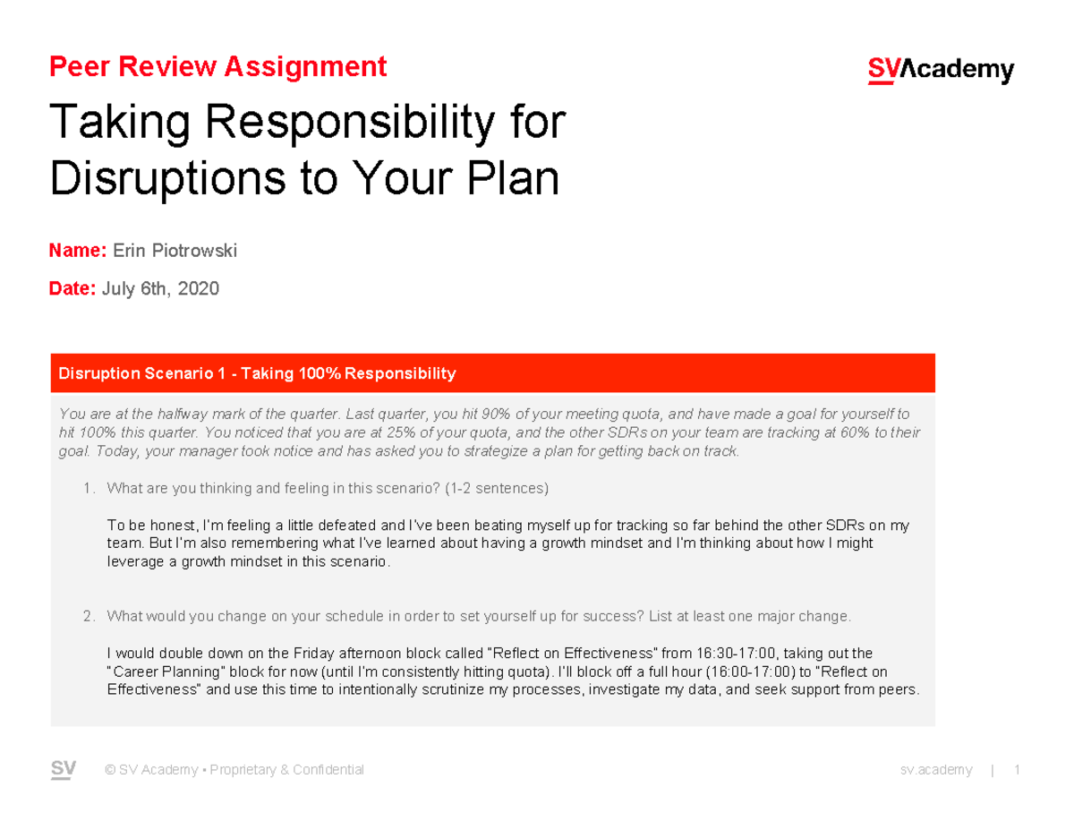 Final - Sample - Taking Responsibility for Disruptions to Your Plan ...
