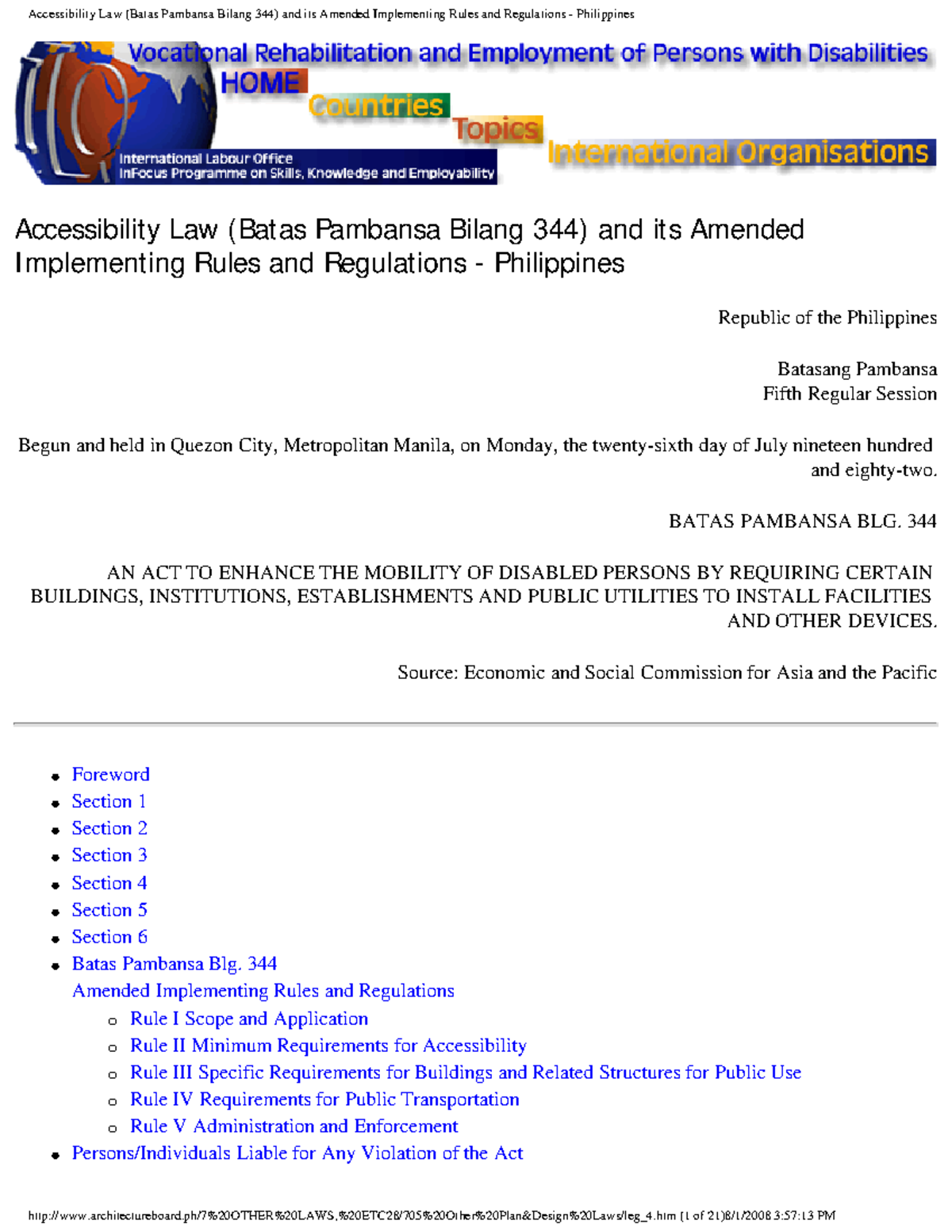BP 344 Accessibility Law: Implementing Rules & Regulations Summary ...