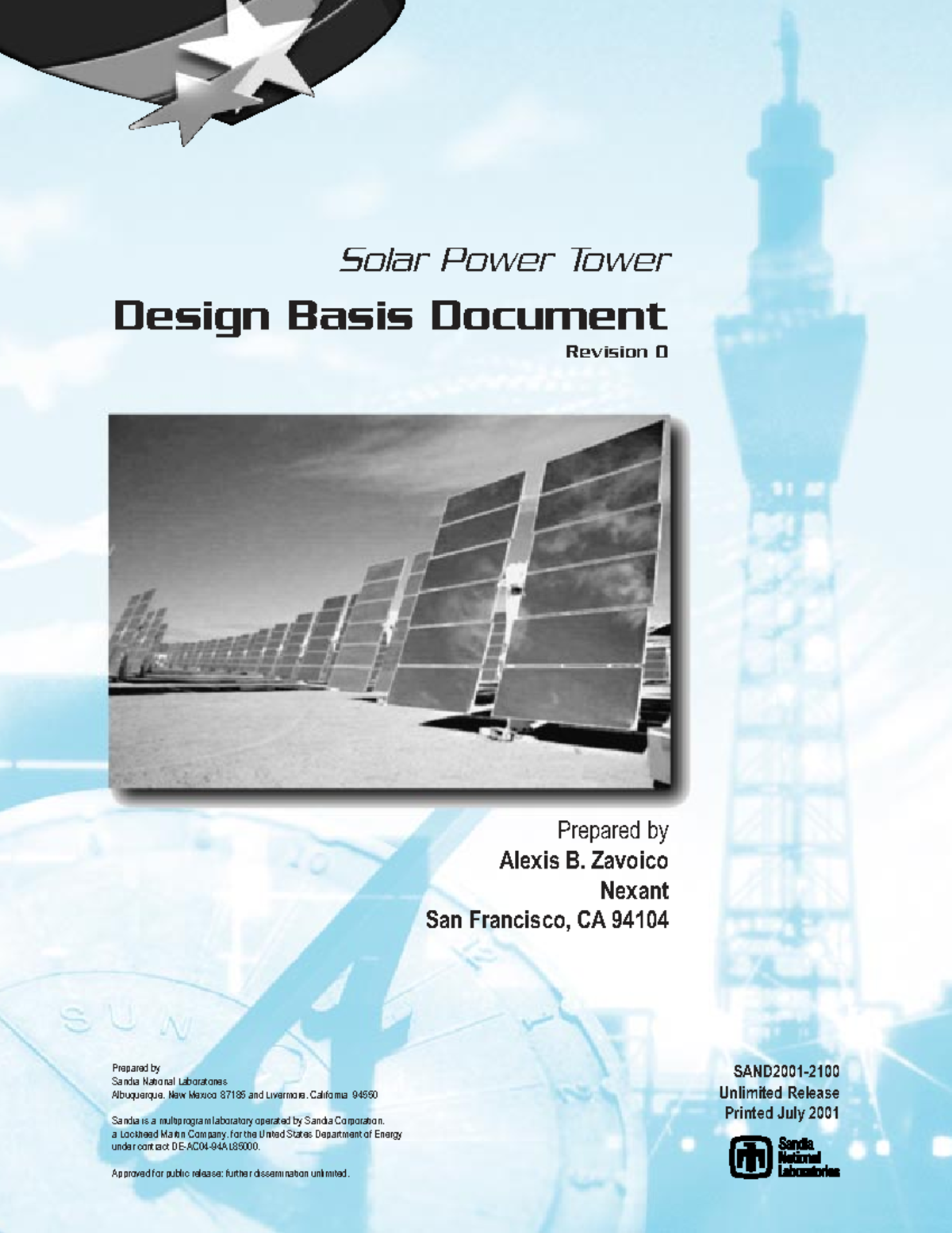 Solar Power Tower Design Basis Document (SPT 012100) Revision 0 - Studocu