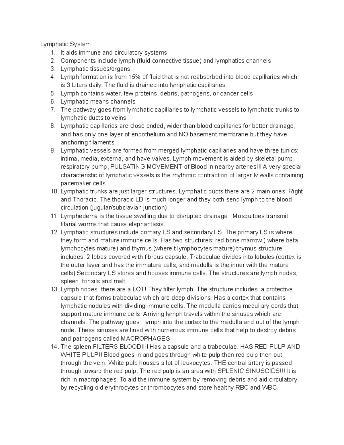 Lymphatic & Immune System Overview: Functions & Key Components - Studocu