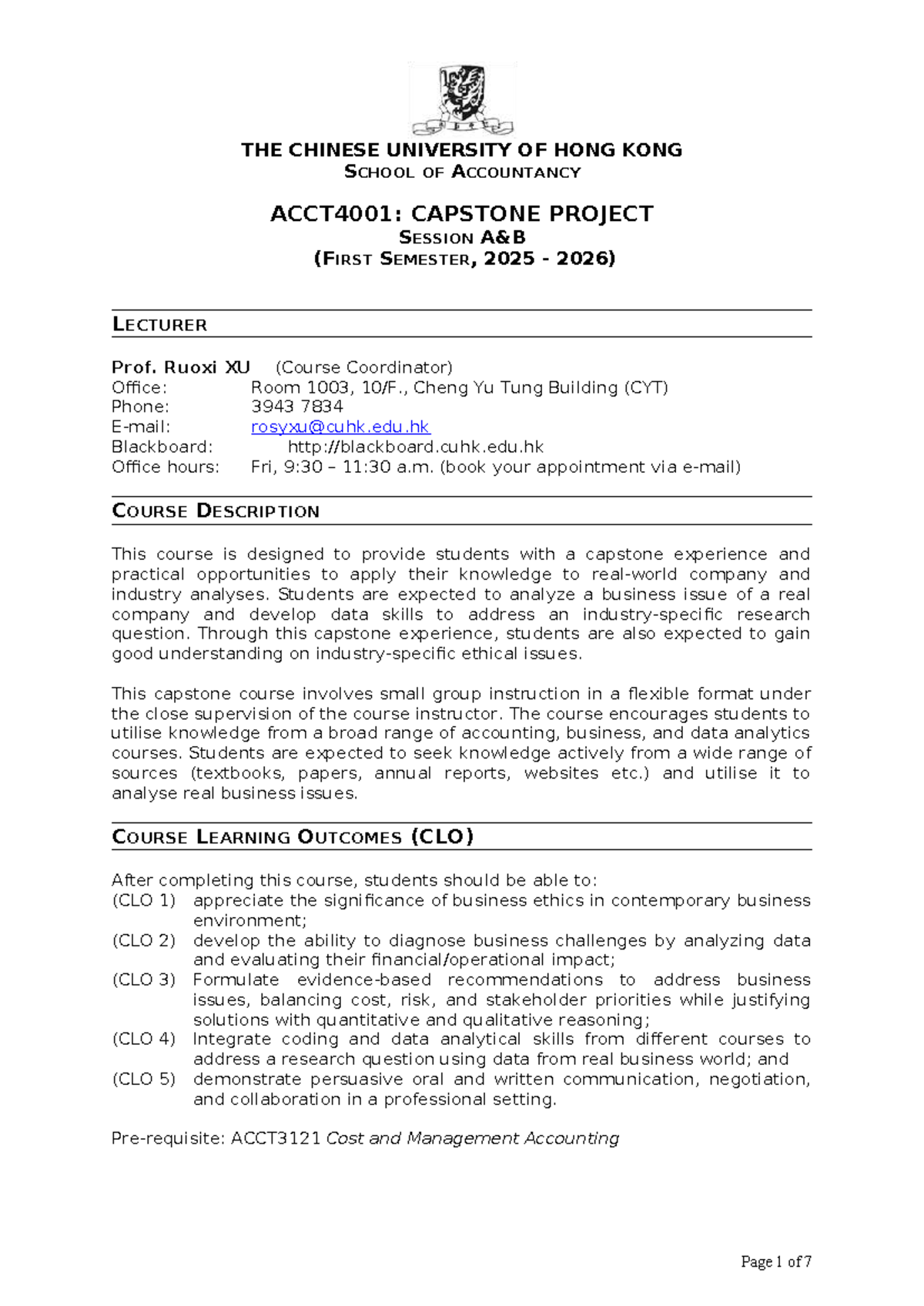 ACCT4001: Capstone Project Course Outline (First Semester 2025-2026 ...