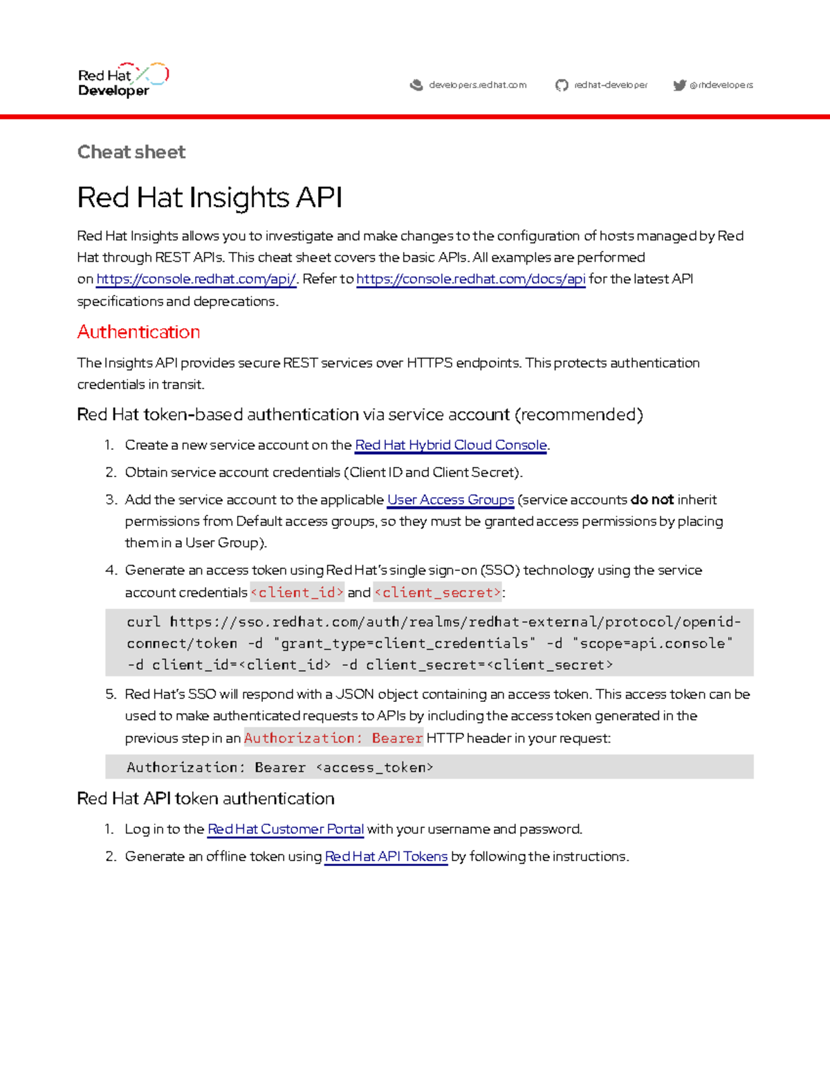 Red Hat Insights API Cheat Sheet: Essential REST API Guide - Studocu