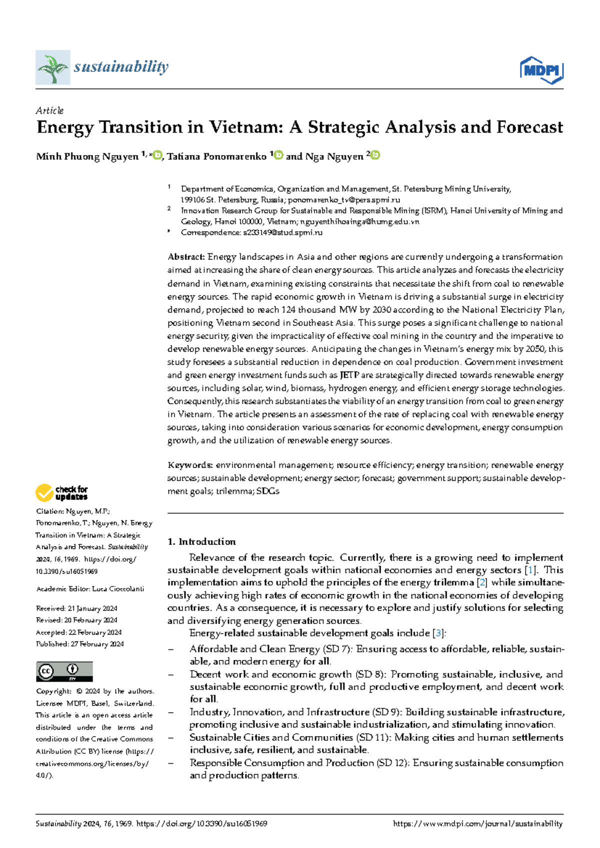 Sustainability 2024: Energy Transition Strategies in Vietnam (ECO 101 ...
