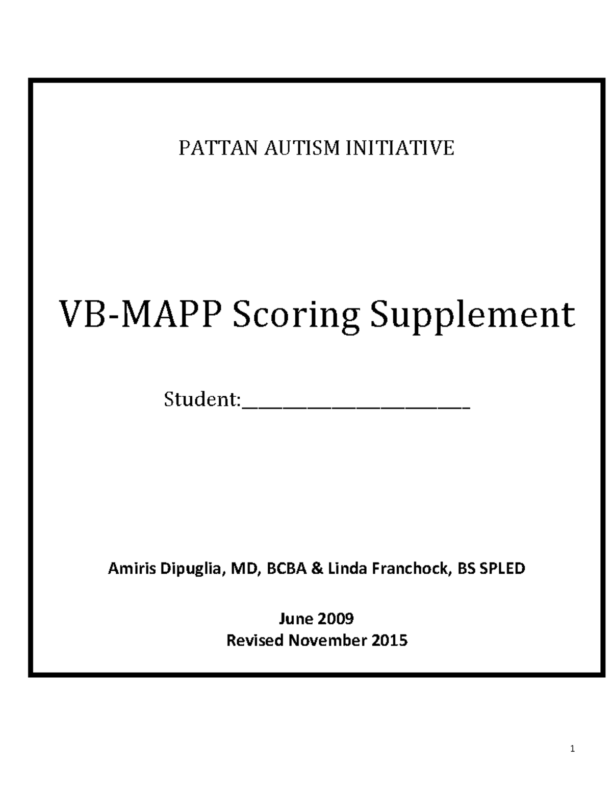 82-Handout 6 - Virtual reality - PATTAN AUTISM INITIATIVE VB-MAPP Scoring Supplement - Studocu