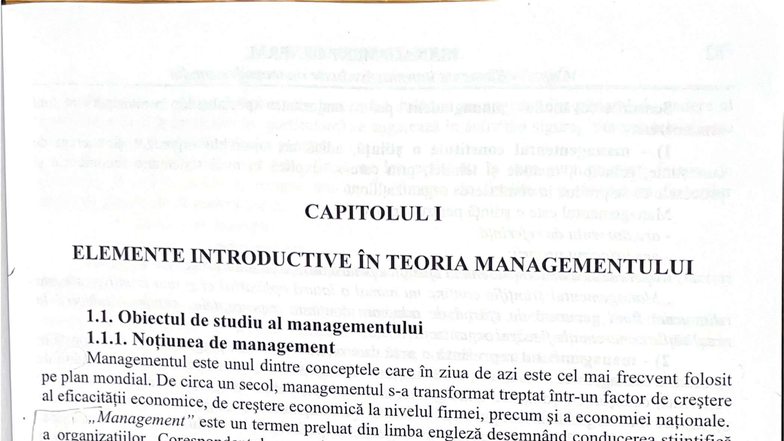 CAPITOLUL I: ELEMENTE INTRODUCTIVE ÎN TEORIA MANAGEMENTULUI (MGMT101 ...