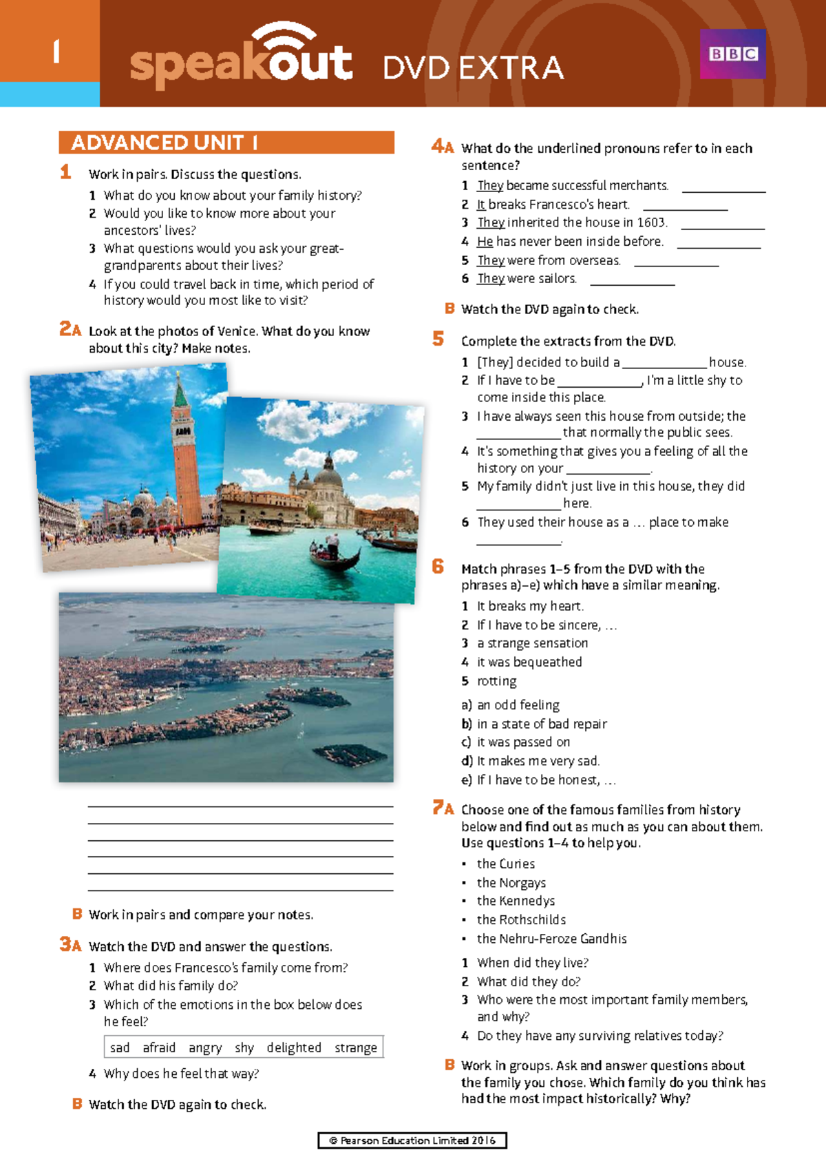 414 Speakout Advanced 2nd Edition: DVD Clips Worksheets - Studocu