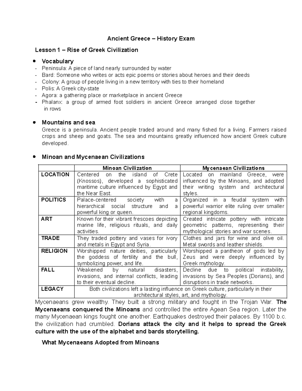 Ancient Greece 9 - History Exam Notes: Key Concepts & Figures - Studocu