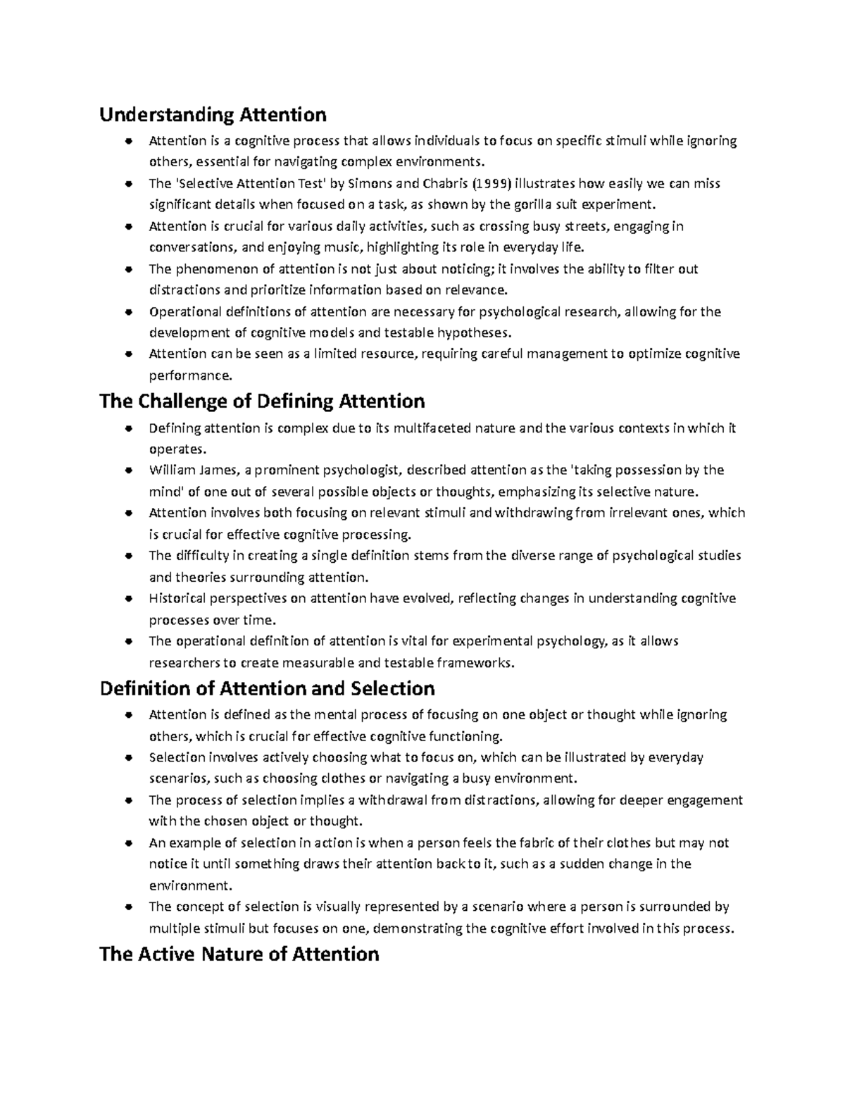 Understanding Attention: Cognitive Processes and Mechanisms (PSY101 ...