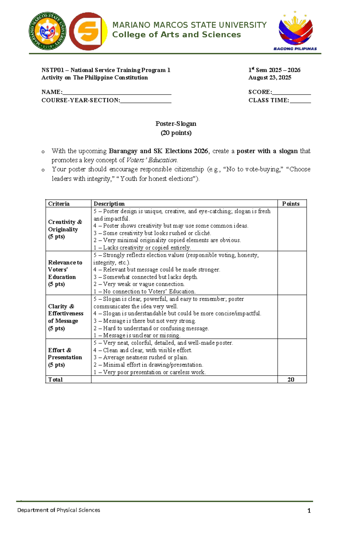 NSTP01 Activity on Voters Education: Promoting Responsible Citizenship ...