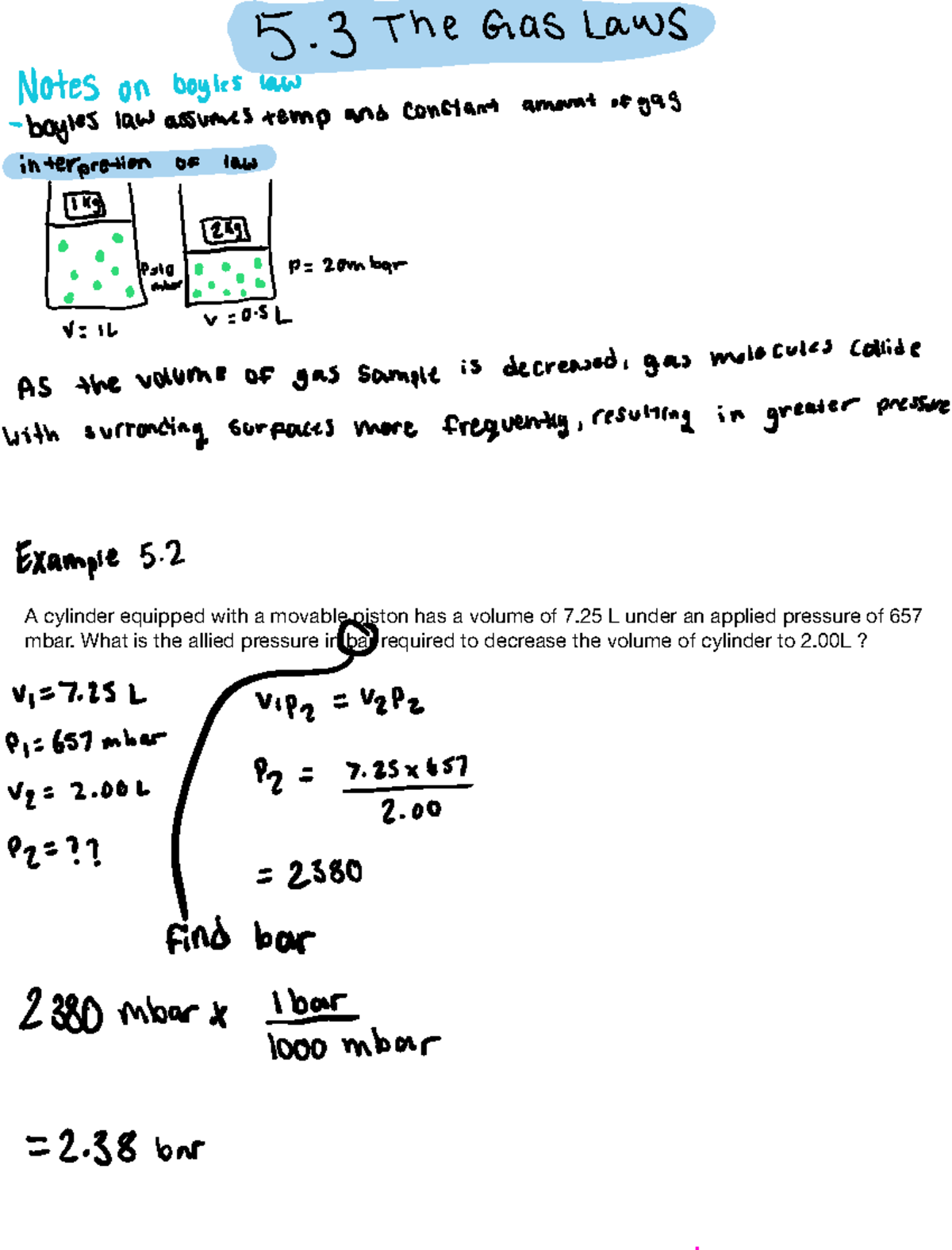 CHEM 101: Gas Laws and Ideal Gas Law Notes - Study Guide - Studocu
