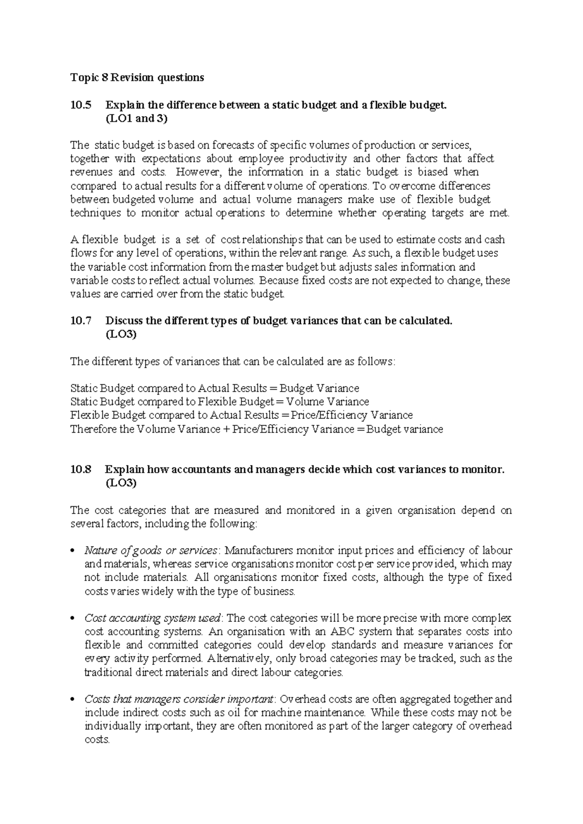 22321 - Topic 7 Revision solutions - Topic 8 Revision questions 10 ...