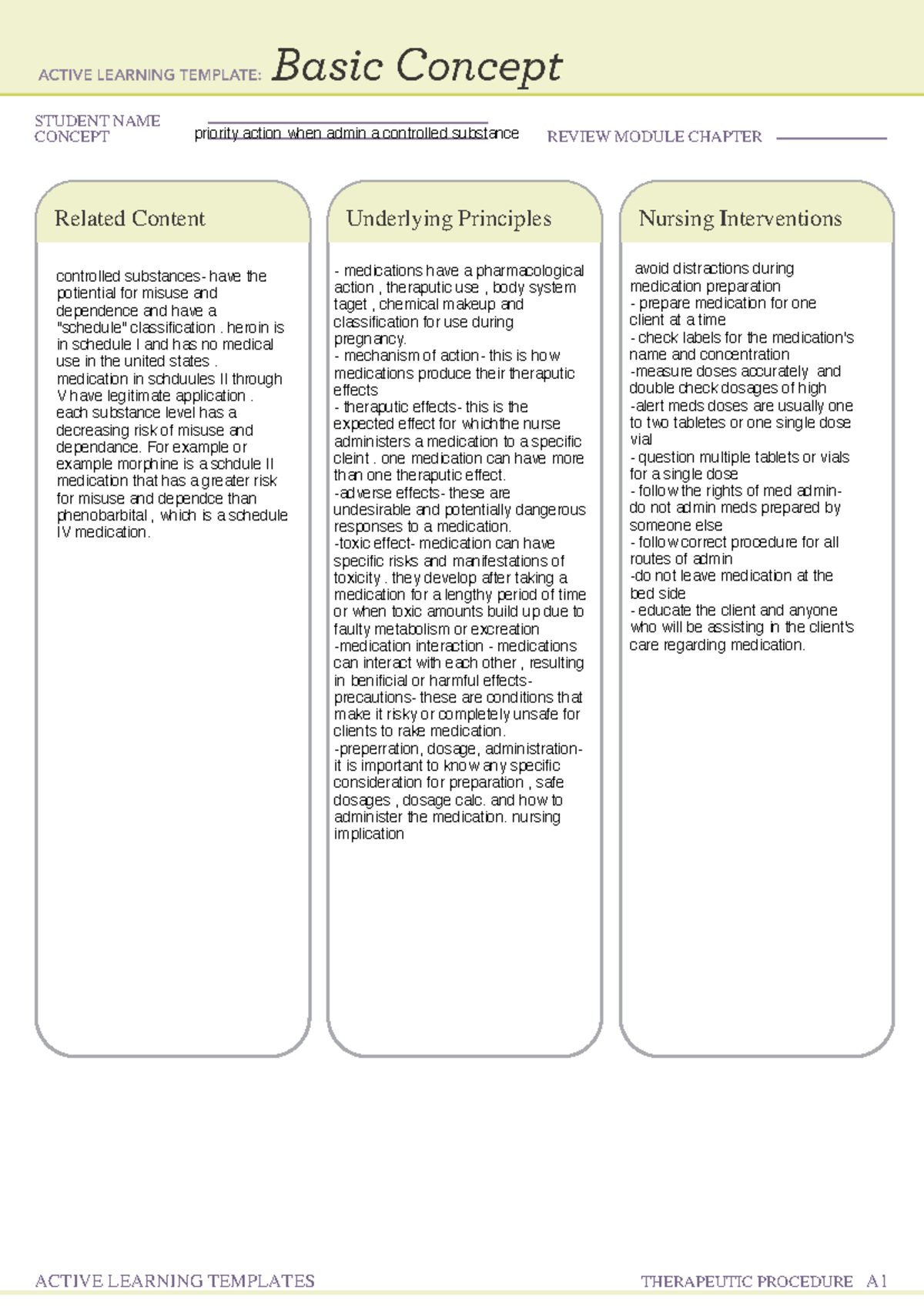 Basic Concept form - NUR 426 - STUDENT NAME CONCEPT REVIEW MODULE ...