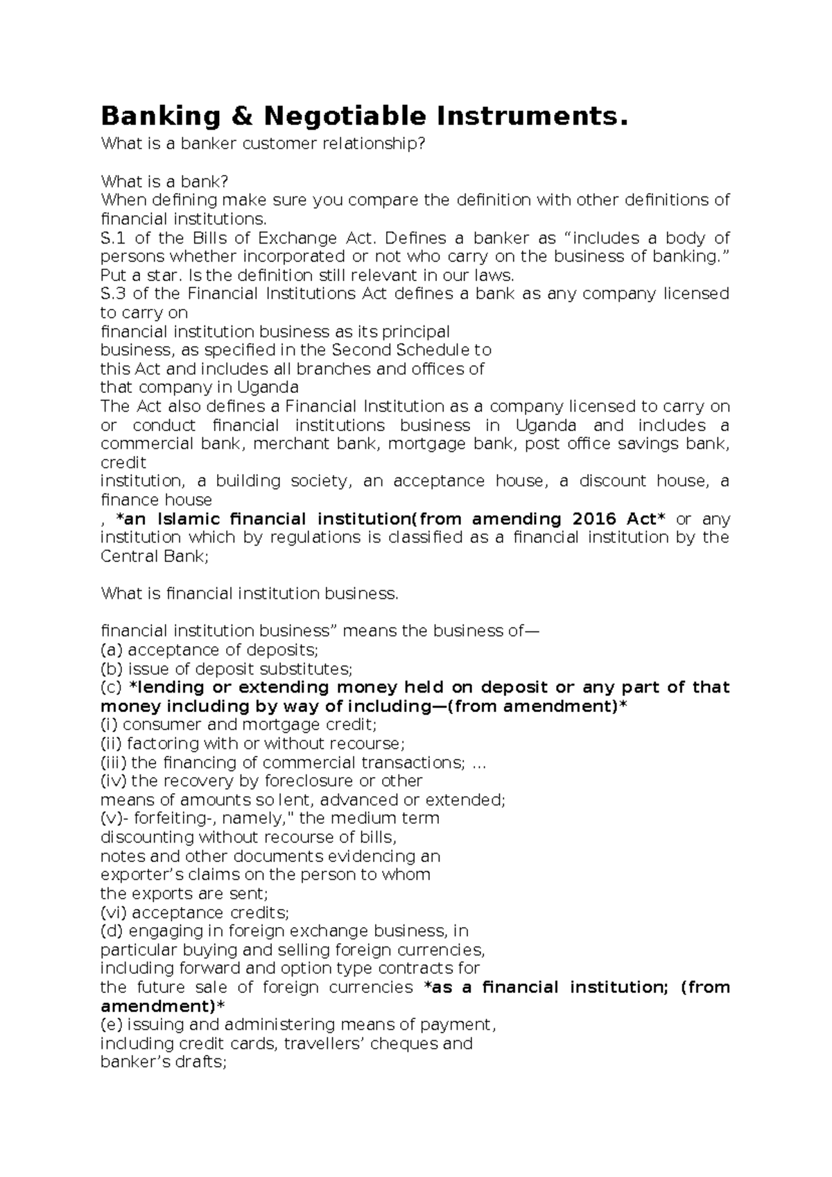 Banking Class Notes: Understanding Banker-Customer Relationships and ...
