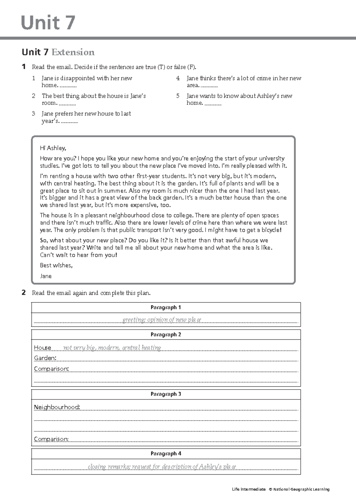 Unit 7 Extension - Email Writing Exercise and Comprehension Tasks - Studocu