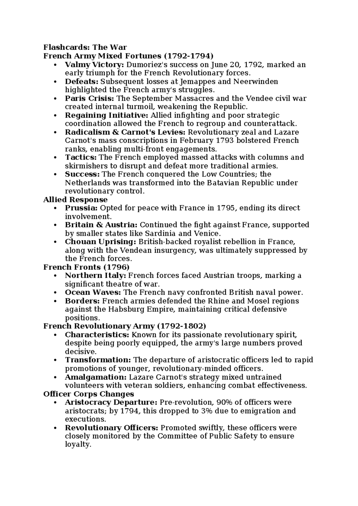 Napoleon War Flashcards: Key Battles and Strategies (HIST 101) - Studocu