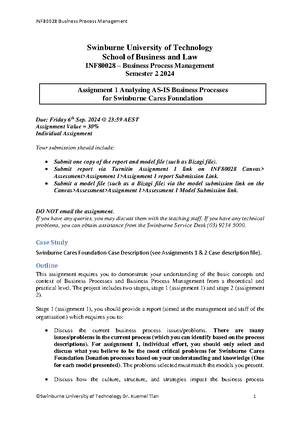 INF80028 Assignment 2 Specification - Swinburne University of ...