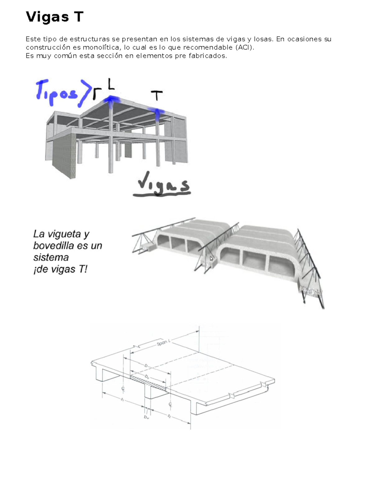 VIGAS T: Análisis y Cálculo según ACI para Estructuras Monolíticas - Studocu