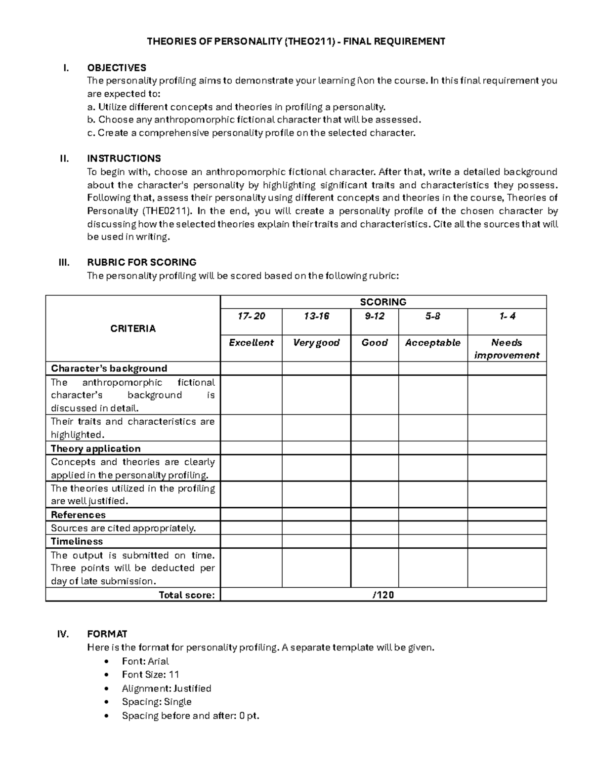 THEO211 Final Requirement: Personality Profiling Project - Studocu