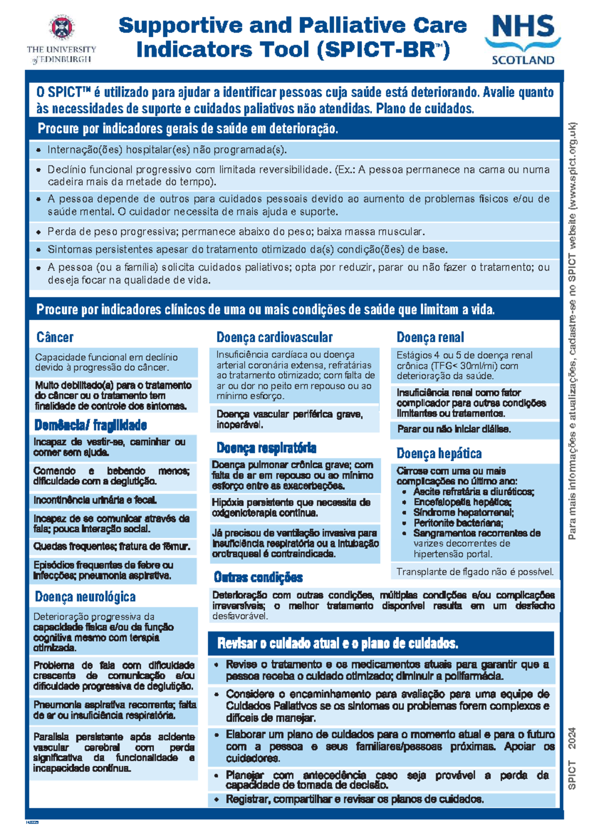 Ferramenta de Indicadores de Cuidados Paliativos e Suporte - SPICT-BR ...