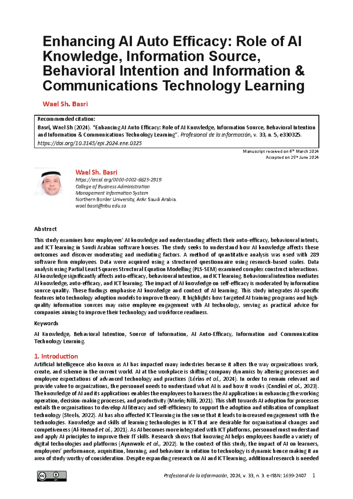 Enhancing AI Auto Efficacy: Knowledge, Intention, and ICT Learning (EPI ...