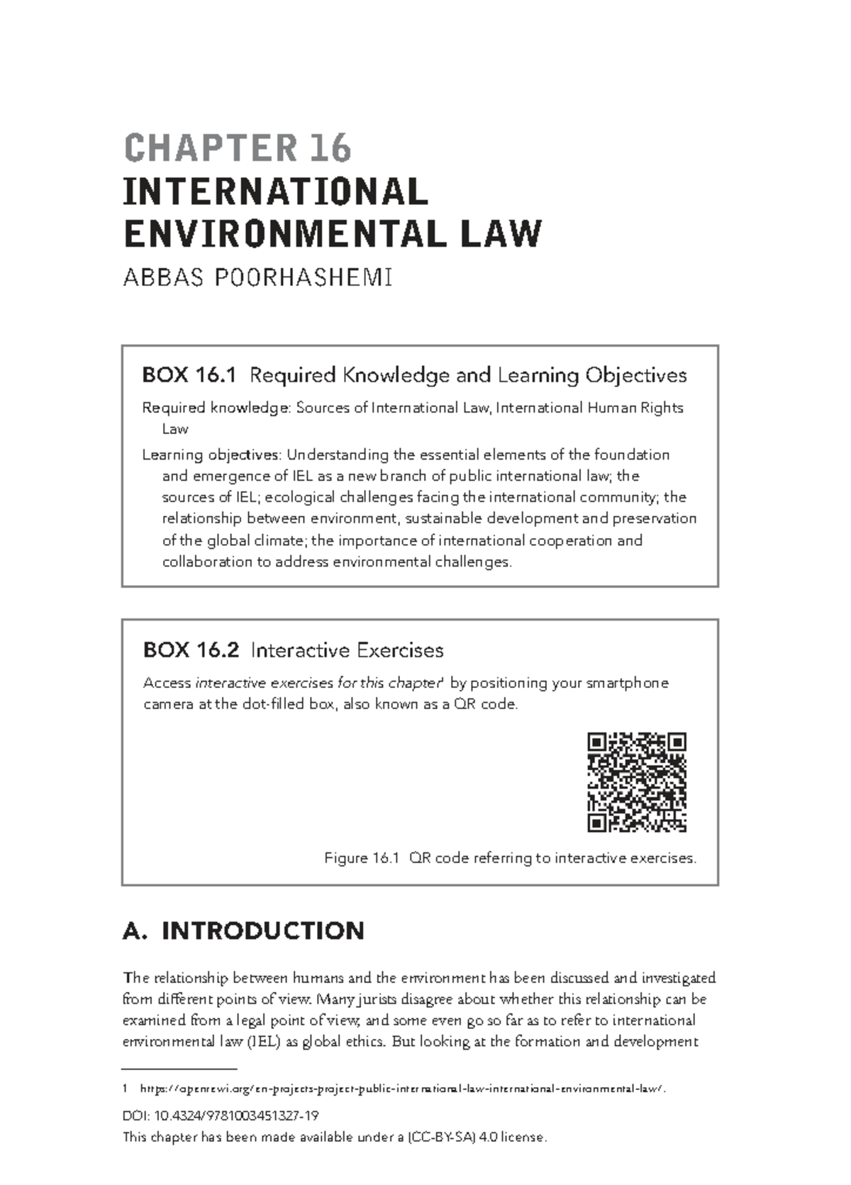 CHAPTER 16: INTERNATIONAL ENVIRONMENTAL LAW - ABBAS POORHASHEMI - Studocu
