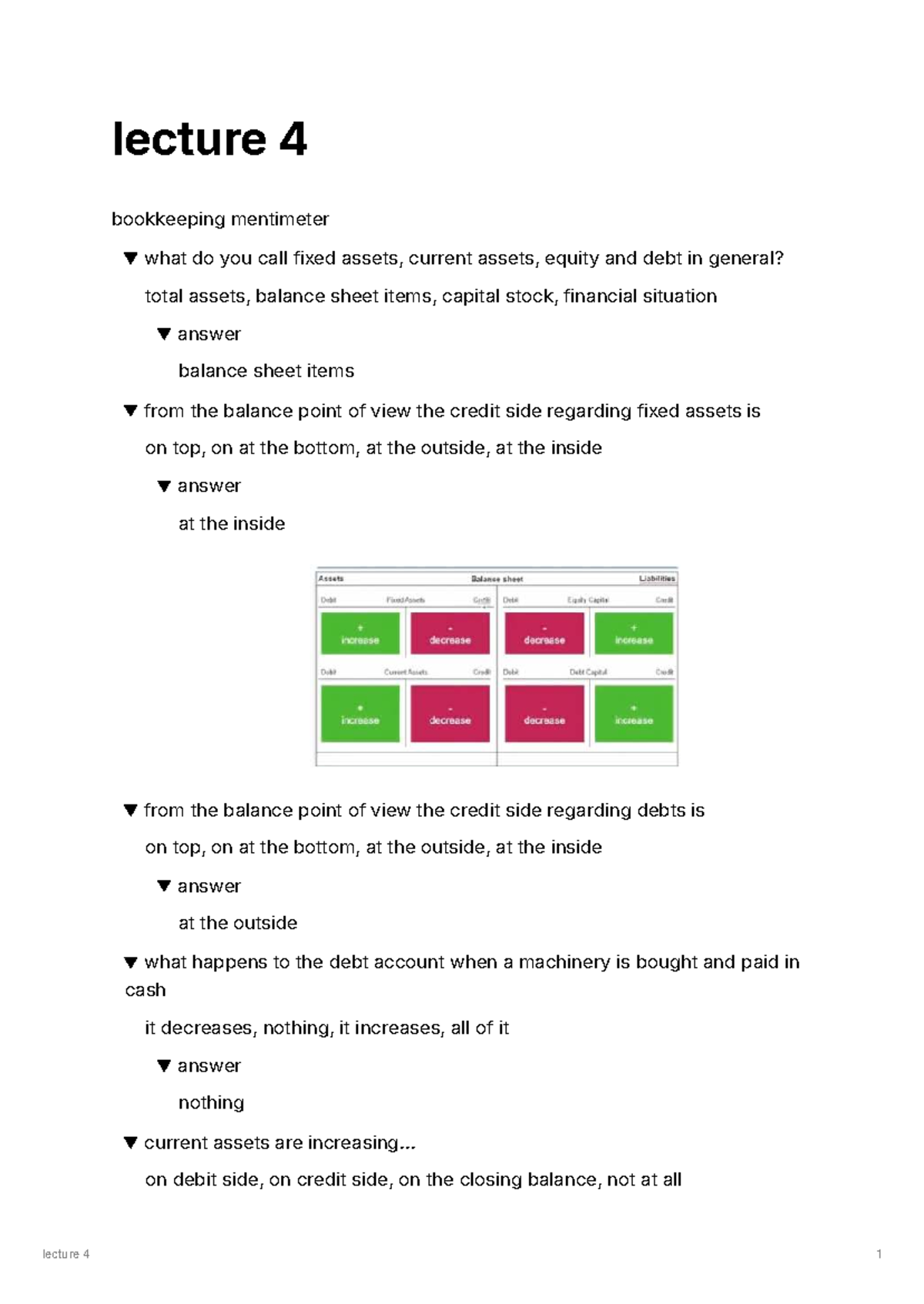 FA Practice Questions: Lecture 4 on Bookkeeping & Balance Sheet Items ...