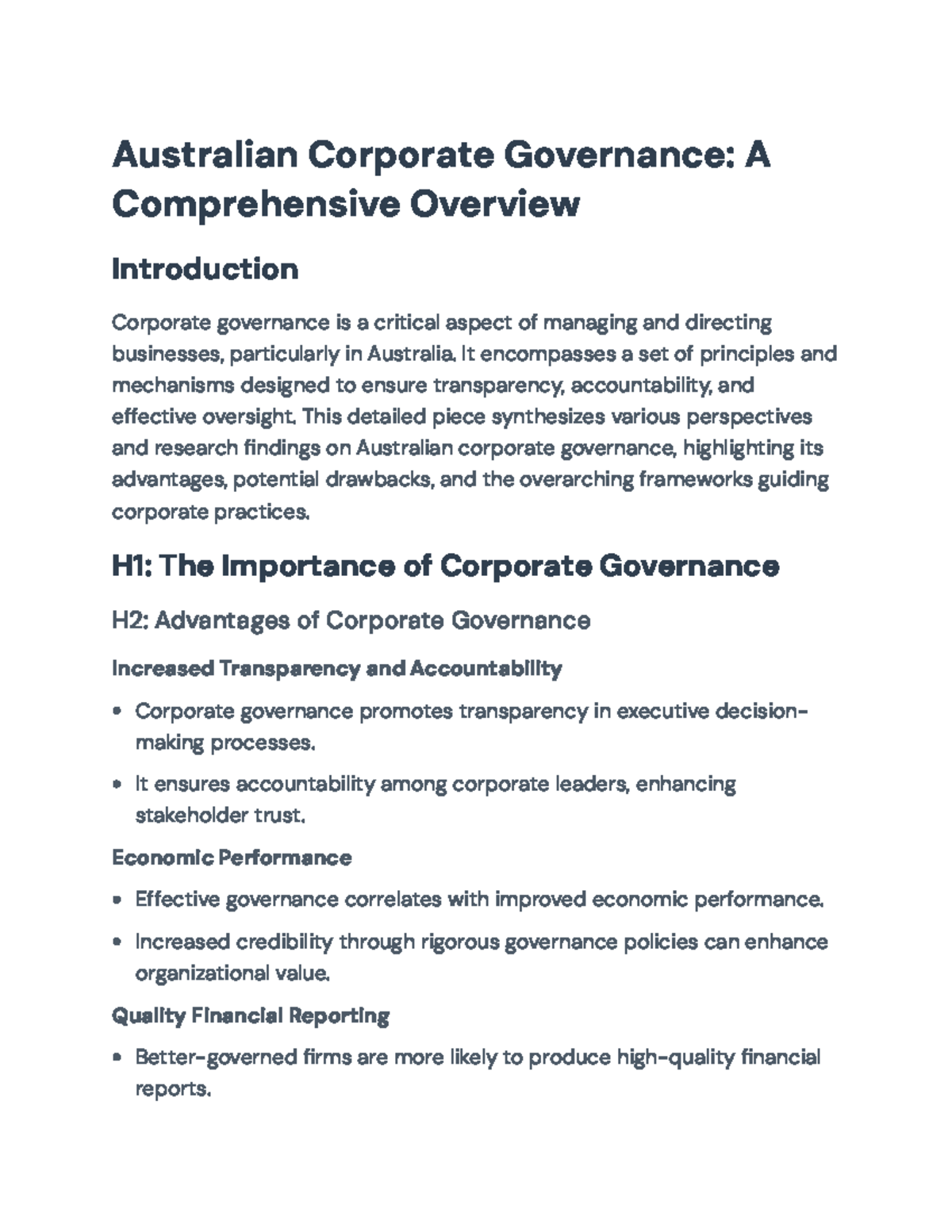 Australian Corporate Governance: Key Insights & Practical Implications ...