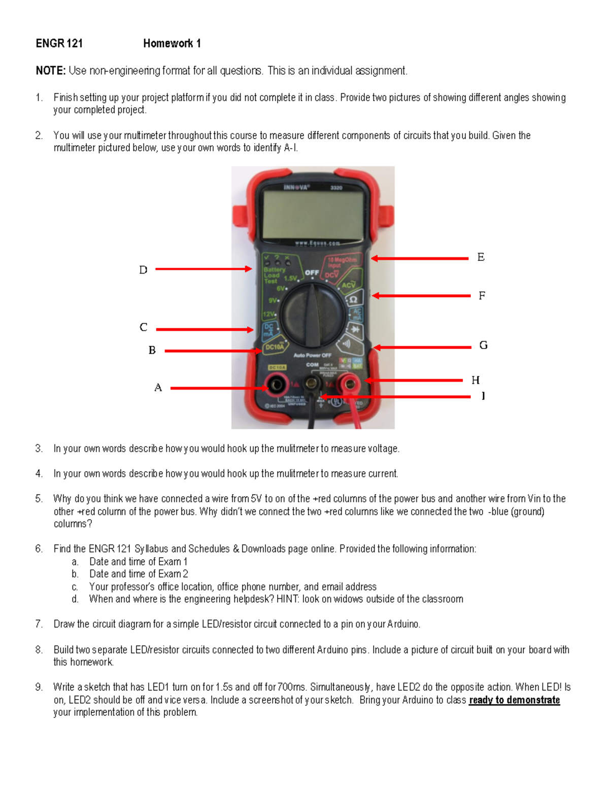 Homework 1 241 - sgw - ENGR 12 1 Homework 1 NOTE: Use non-engineering ...