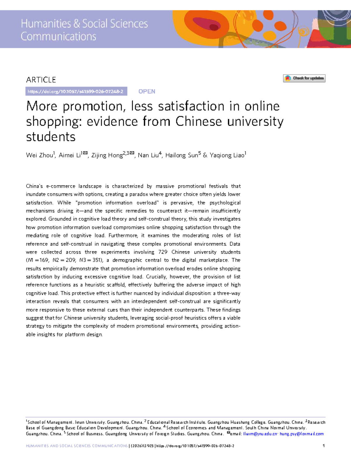Promotion Information Overload and Online Shopping Satisfaction ...