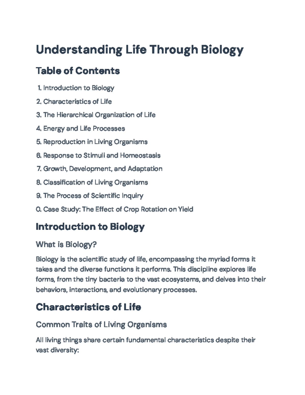Understanding Life Through Biology: Concepts and Case Studies ...