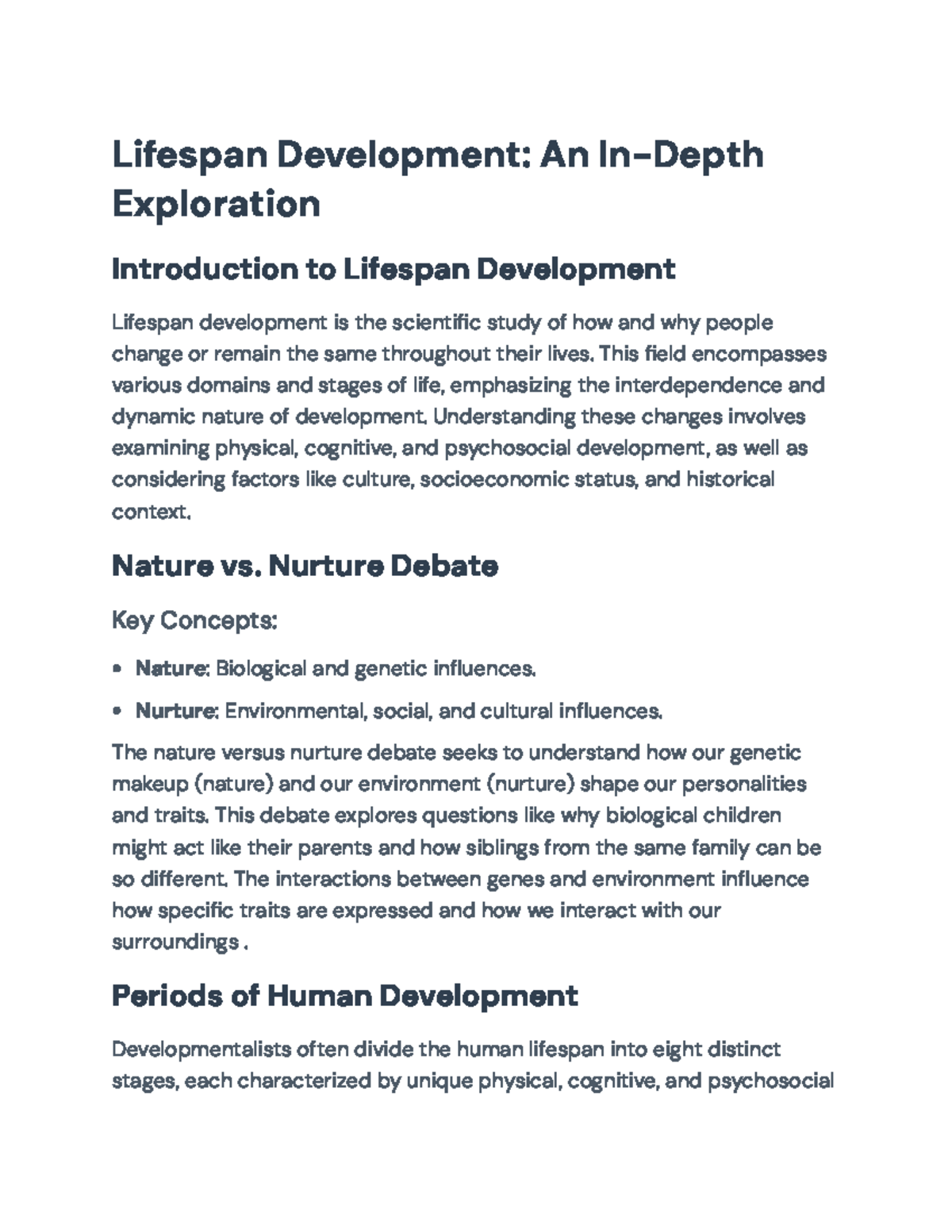 Lifespan Development: Key Concepts and Periods Explained - Lifespan ...